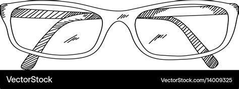 Eye Glasses Hand Drawing Royalty Free Vector Image