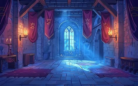 Medieval Era Backgrounds Cartoon Castle Backdrop Premium Ai Generated