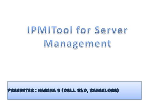Harsha S Ipmi Tool Osi PPTX