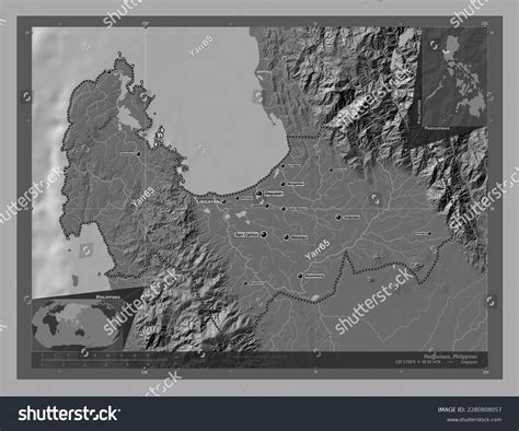 Pangasinan Province Philippines Bilevel Elevation Map Stock