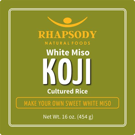White Miso Koji Label Front Rhapsody Natural Foods In Cabot Vermont