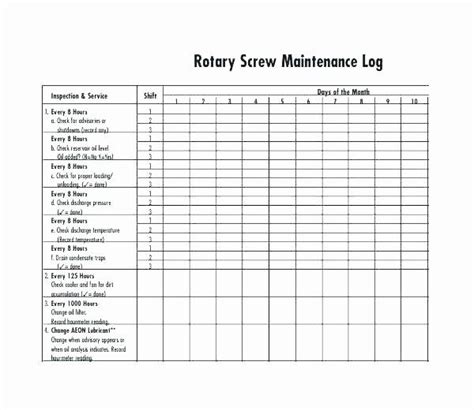 Preventive Maintenance Form Template Stcharleschill Template