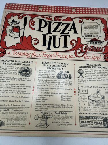 1970s Pizza Hut Pizza Box Pizza Hut Restaurant To Go Box Vintage