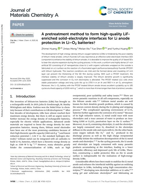 Pdf A Pretreatment Method To Form High Quality Lif Enriched Solid