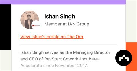 Ishan Singh Member At Ian Group The Org