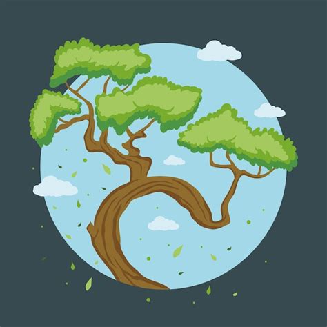 Premium Vector Tree In Circular Frame