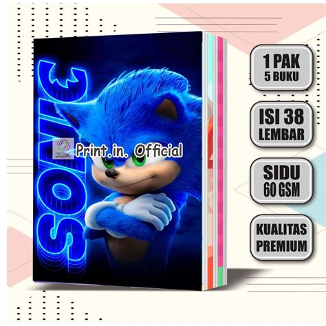 38 Sheets Custom Sonic Writing Bookschool Writing Book Shopee Malaysia
