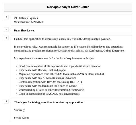 Devops Analyst Cover Letter Velvet Jobs