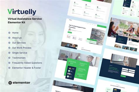 Virtuelly Virtual Assistant Service Elementor Template Kit Latest