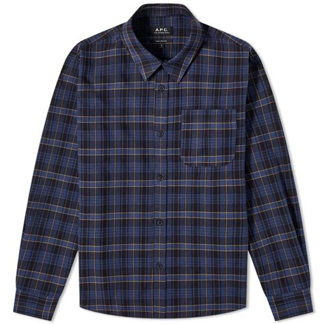 Apc Trek Check Overshirt Dark Blue End Ar