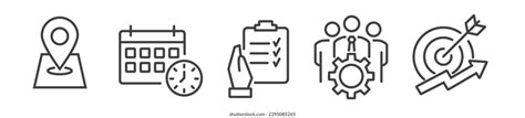 Action Plan Icon Set Over 3443 Royalty Free Licensable Stock Vectors