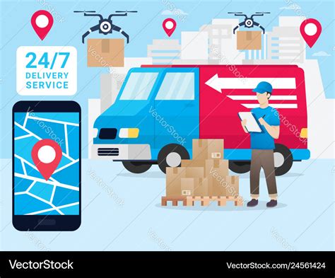 Logistic Delivery Royalty Free Vector Image Vectorstock