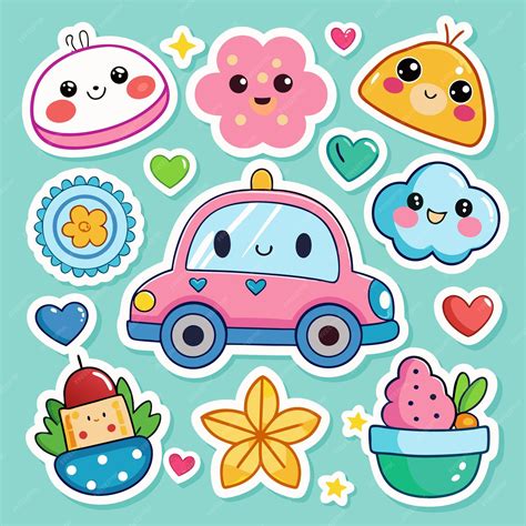 Cute Cartoon Sticker Set With Various Characters Premium Ai Generated