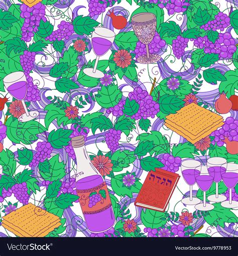 Passover Seamless Pattern Background Royalty Free Vector