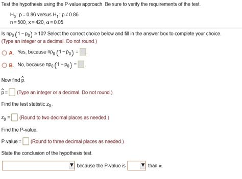 Solvedtest The Hypothesis Using The P Value Approach Be Sure To