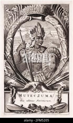 Portrait Of Moctezuma Ii 1466 1520 Ruler Of The Aztec Empire In