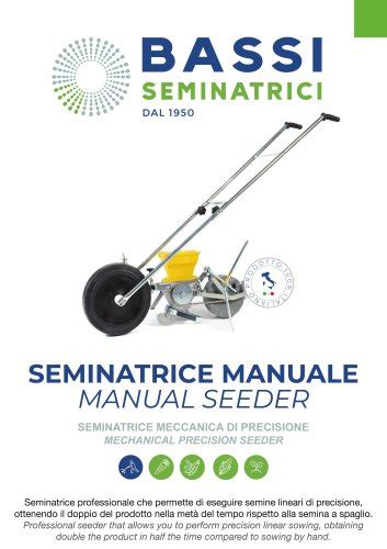 Sm Seeder Bassi Seminatrici Srl Pdf Catalogs Technical