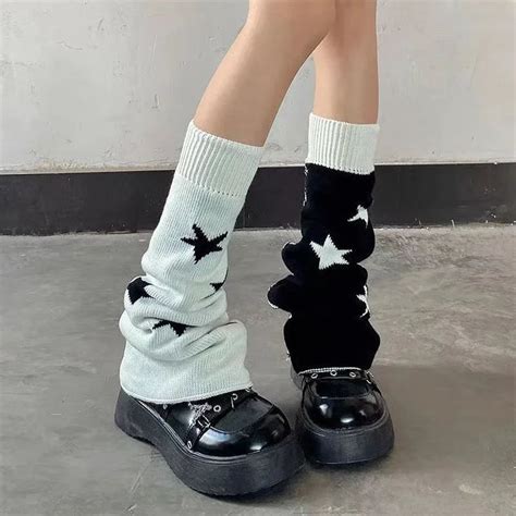 Crochet Star Leg Warmers Punk Style Leg Warmers For Fall Camouflage