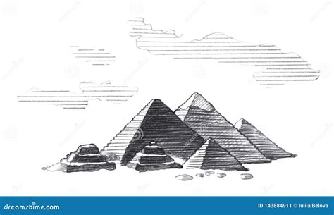 Great Pyramids Of Egypt Stock Illustration Illustration Of Africa