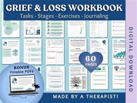 Printable Grief Workbook Grief Counseling Worksheets Psychology