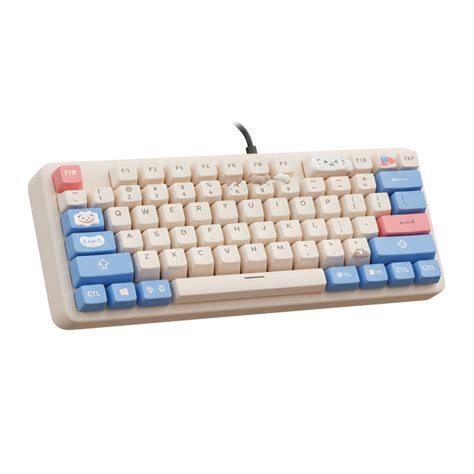 Cute Computer Keyboard With Pastel Keycaps For Gaming And Work 57530875 Png