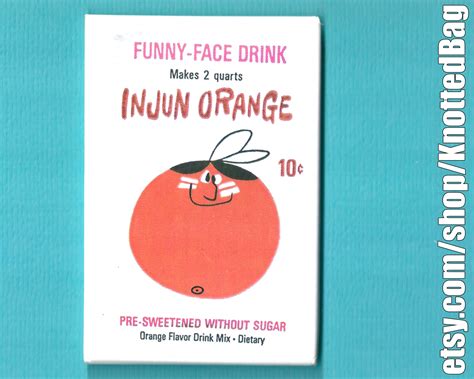 Vintage Injun Orange Magnet 2 18 X 3 18 Original Funny Face 1990s