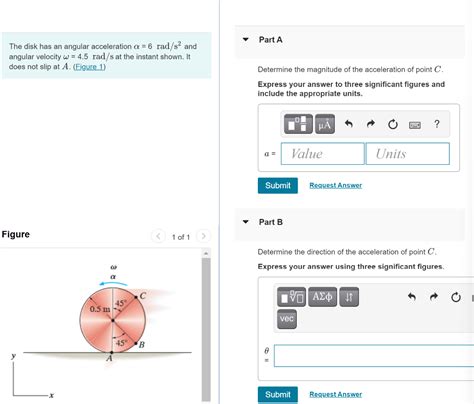 Solved Part A The Disk Has An Angular Acceleration A 6 Chegg Com