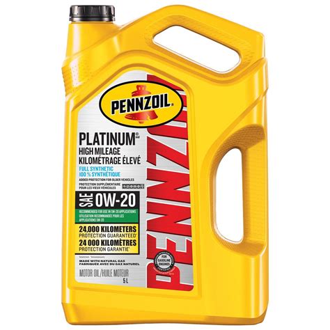 Pennzoil Platinum High Mileage 0w 20 Fullsyn Pzl Plat High Mileage 0w