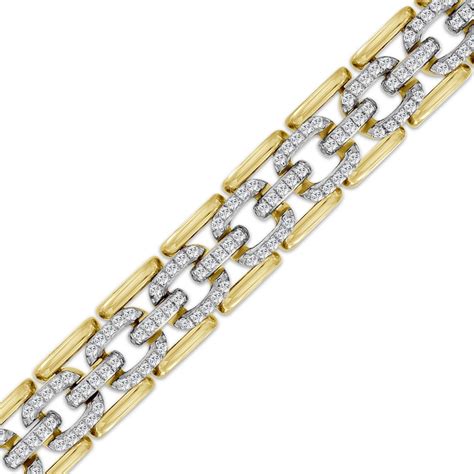 Linked Always Mens Diamond Chain Link Bracelet 2 14 Ct Tw 10k Yellow