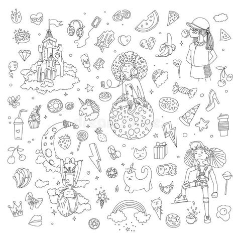 Teen Doodle Stock Vector Illustration Of Collection 24789418