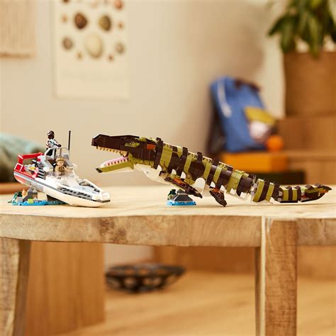 Lego 76974 Jurassic Brick Built Mosasaurus Boat Mission Building Toy Set