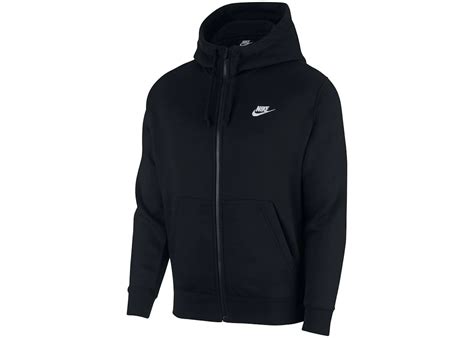 Nike Sportswear Club Fleece Full Zip Hoodie Blackblackwhite Mens Us