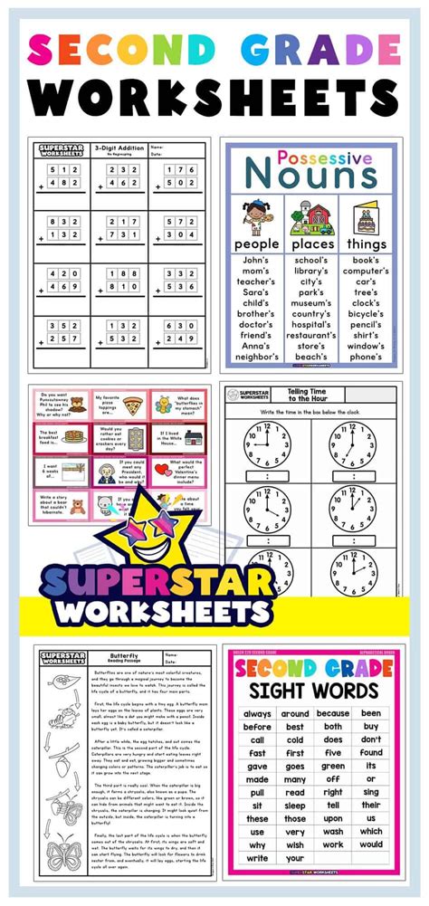 2nd Grade Worksheets Work Sheets For 2nd Grade Second Grade Learning