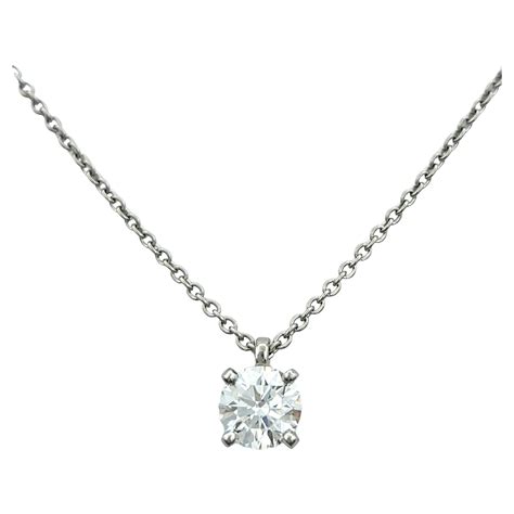 Debeers Db Classic 59 Carat Round Diamond Solitaire Platinum Pendant