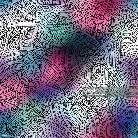 Red Boho Pattern Stok Vektör Sanatı And Afrika‘nin Daha Fazla Görseli