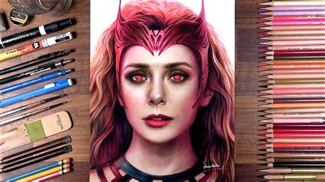 Drawing Scarlet Witch Elizabeth Olsen Drawholic Youtube