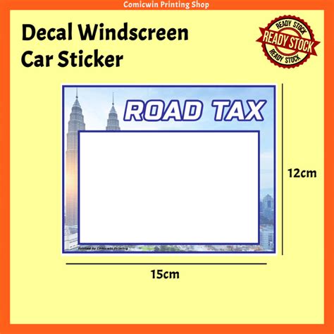 Cmc904 Road Tax Car Sticker For Windscreen Interior Static Sticker