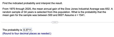 Solved Find The Indicated Probability And Interpret The