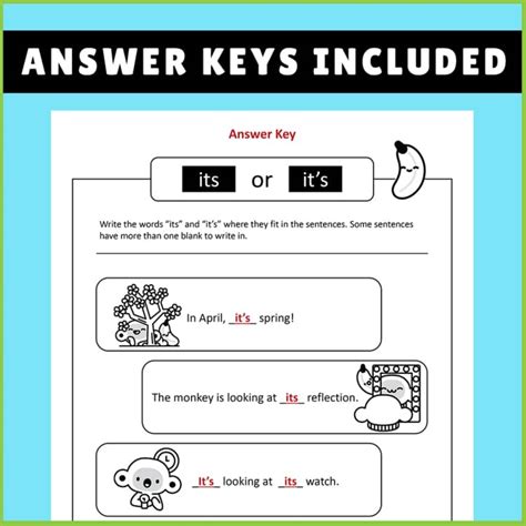 Common Spelling Errors Its Or Its Anchor Chart And Worksheet Packet 3rd