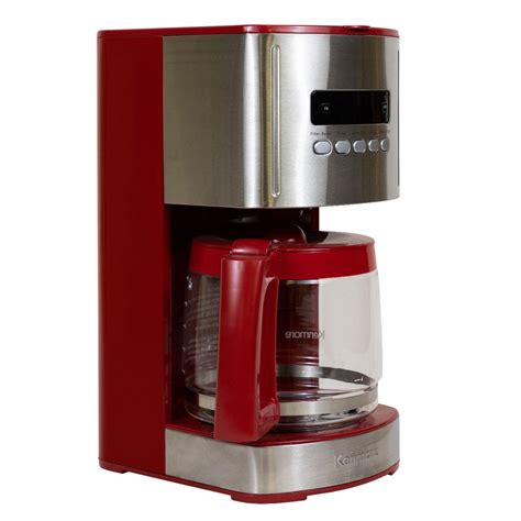 Red Filter Drip Coffee Machine With Charcoal Filters