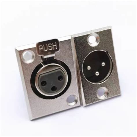 3 Pin Audio Chassis Panel Dmx Malefemale Socket Metal Mount Video