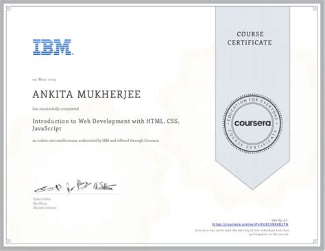 Share Courseracertified Ibm Html Css Javascript Coursecompletion Ankita Mukherjee