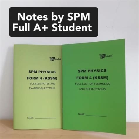 A Spm Kssm 2025 Physics Notes Form 4 And 5 Shopee Malaysia
