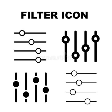 Web Filter Icon Level Regulator Symbol Control Sign Stock Vector