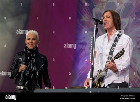 Marie Fredriksson And Per Gessle Of Roxette Performs On Stage During