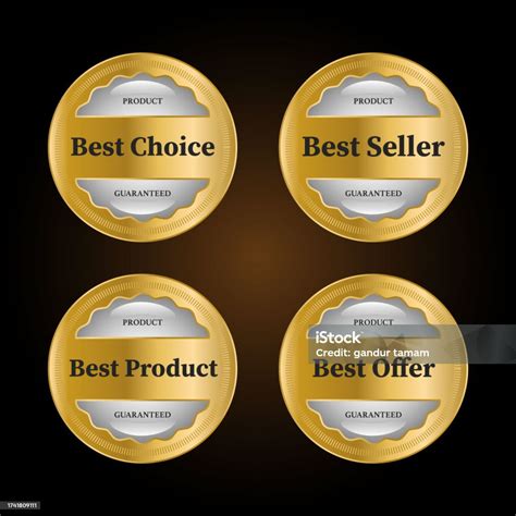 Luxury Gold Badges And Labels Premium Quality Product Vector