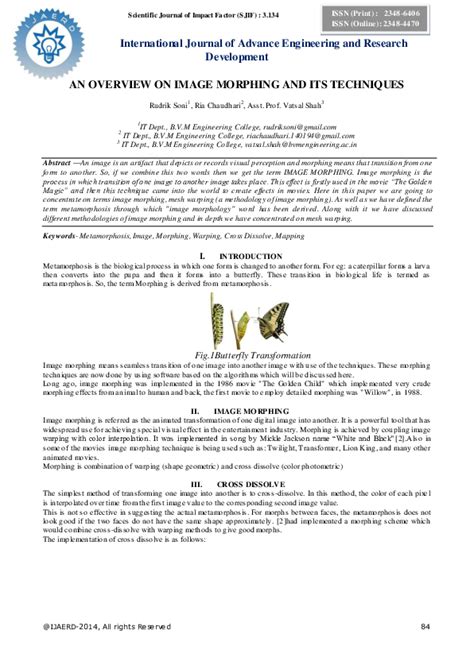 Pdf An Overview On Image Morphing And Its Techniques