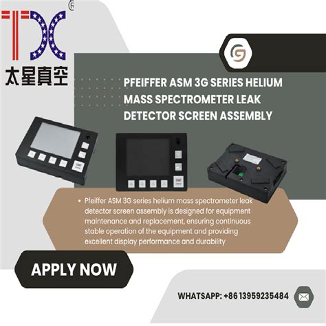 Pfeiffer Asm 3g Series Helium Mass Spectrometer Leak Detector Screen