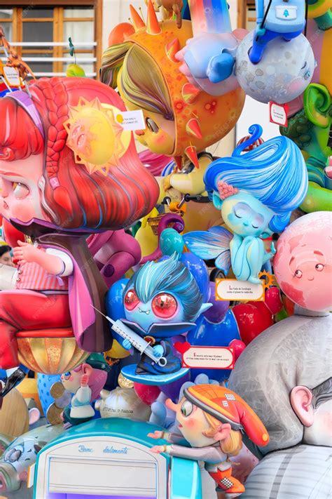 Premium Photo Colorful Ninots From The Fallas Of Valencia Spain