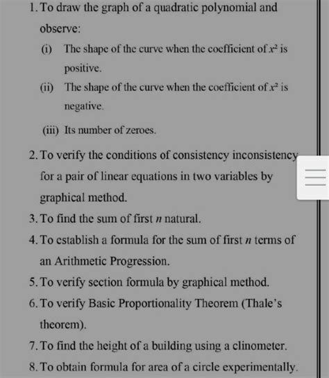 Solved: To draw the graph of a quadratic polynomial and observe: (i) The shape of the curve when ...